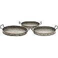 Amazon.com: Deco 79 Metal Galvanized Tray with Rust Handles, Set of 3 ...