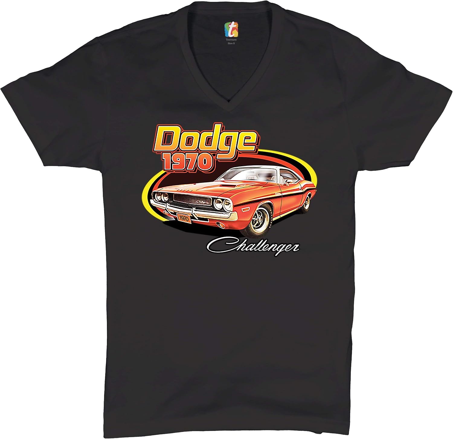 1970 Dodge Challenger V-Neck T-Shirt American Retro Muscle Car Licensed ...