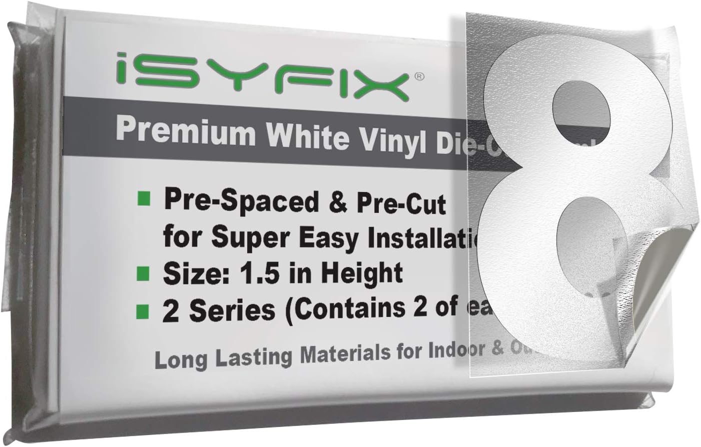 1.5 in White Vinyl Numbers Stickers, Self Adhesive -2 Sets - Premium ...