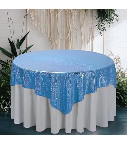 Light Blue Tablecloth ShinyBeauty 50x72 Inch Baby Blue Sequin Wedding ...