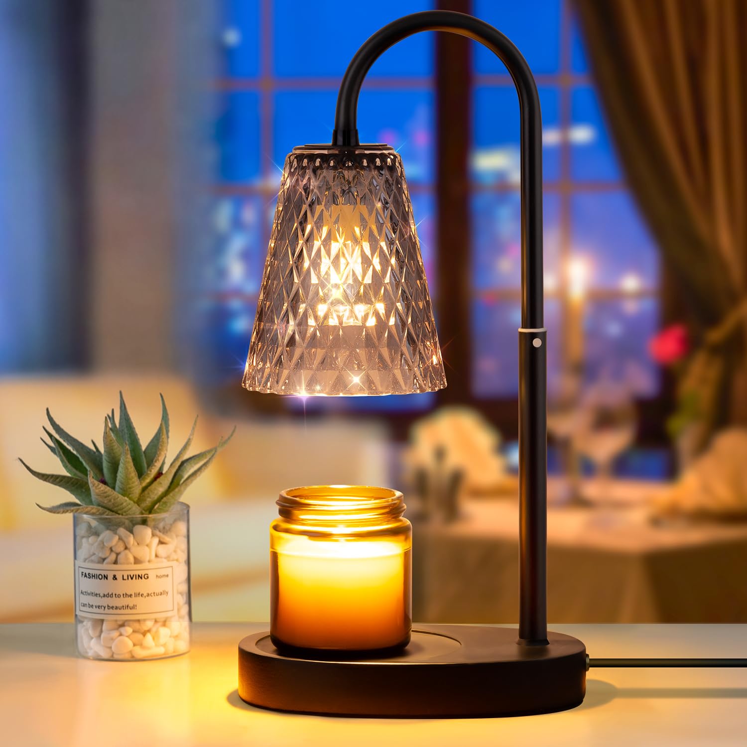 Candle Warmer Lamp Electric with Timer Candle Burner Lamp Shade Top ...