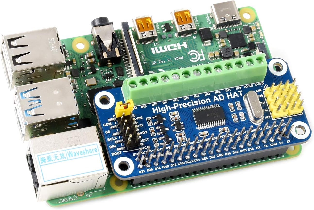Waveshare High-Precision AD HAT For Raspberry Pi/Jetson Nano with ...