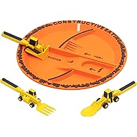 Amazon.com: Constructive Eating Plate and Utensils Set Construction - Made in USA - Toddler ...