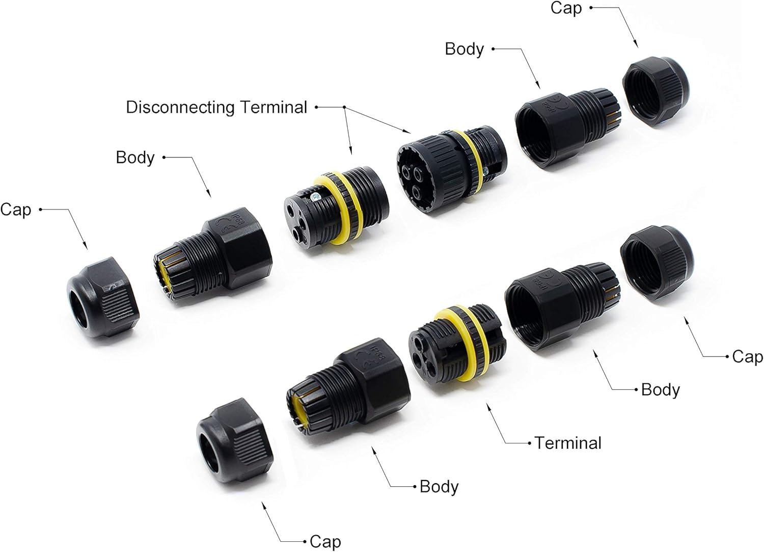 Waterproof Outdoor Cable Connector IP68 Junction Box External Inline 2 ...