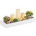 Amazon.com: Hanobe Rectangular Long Narrow Tray: White Decorative ...
