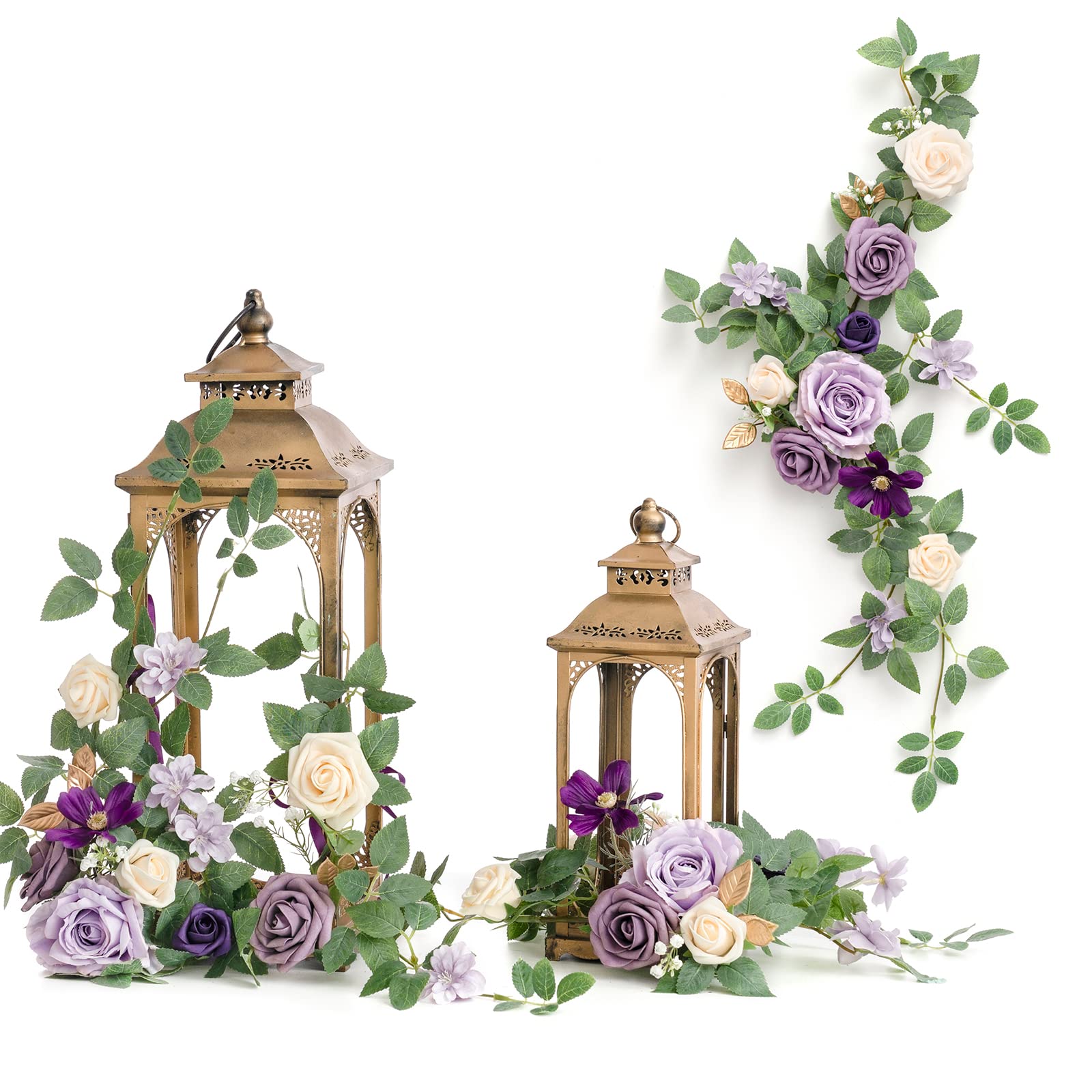 Ling's Moment 6Pack 1.8ft Artificial Flowers Garland Lilac Lantern ...