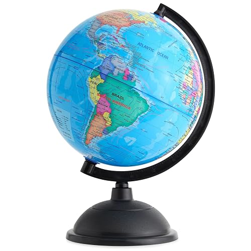 Juvale World Globe for Kids - 8-Inch, Multicolor with Plastic Stand ...