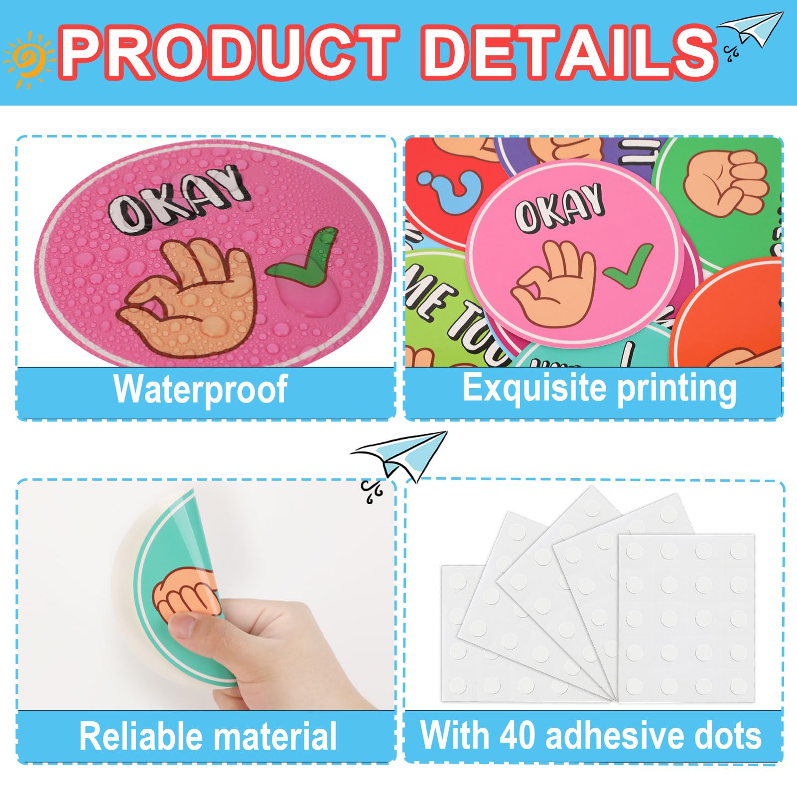 Mua 12 PCS Colorful Seat Signals Posters Classroom Hand Signals Decors ...