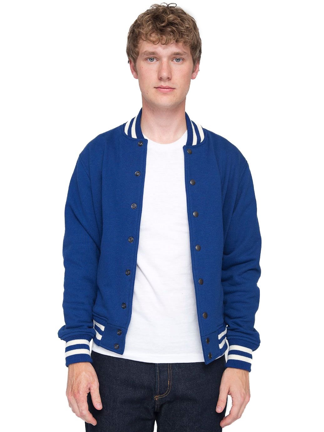 American Apparel Men's Heavy Terry Club Jacket, Royal Blue, Small ...