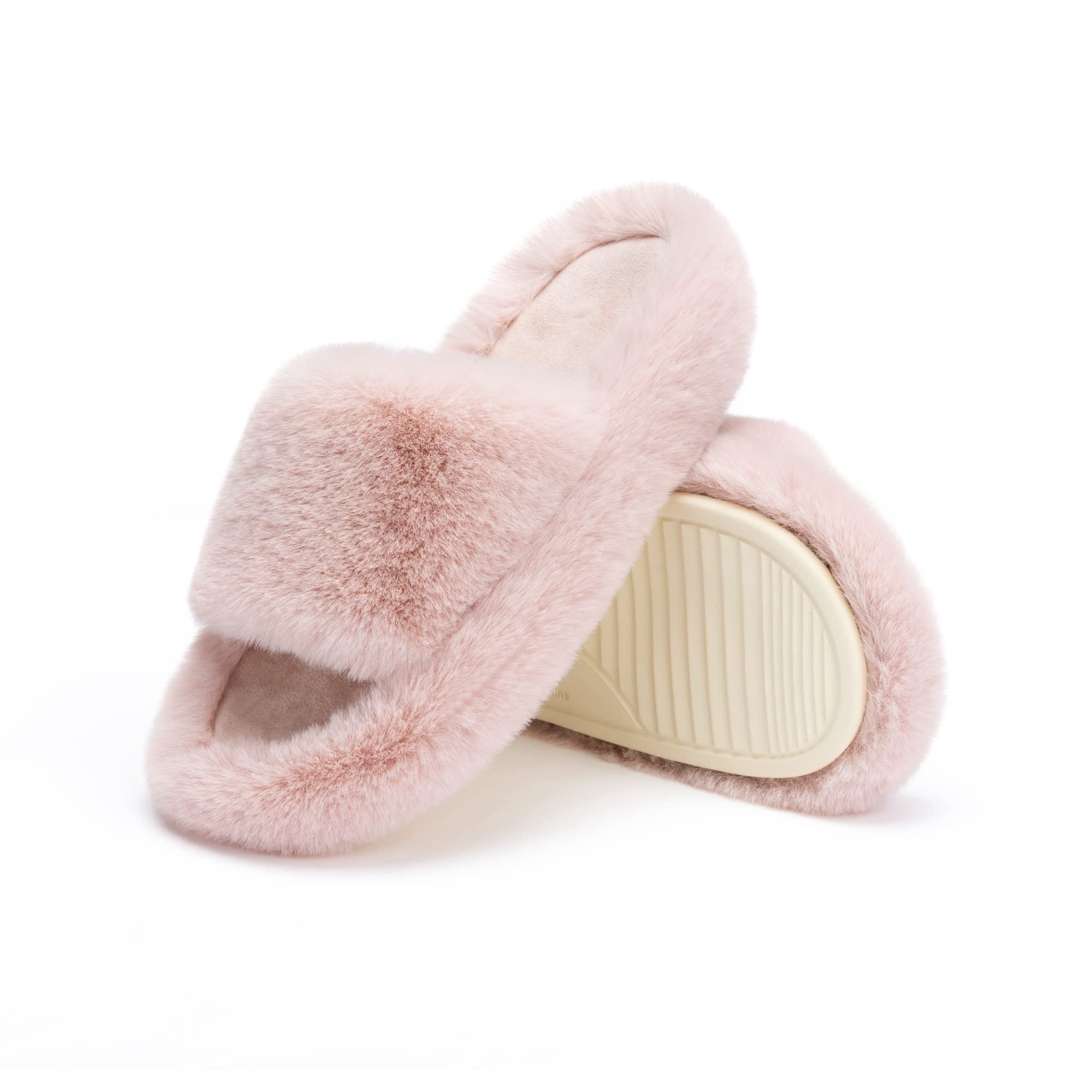 Chantomoo Women's Slippers Memory Foam House Bedroom Slippers for Women Fuzzy Plush Comfy Faux ...
