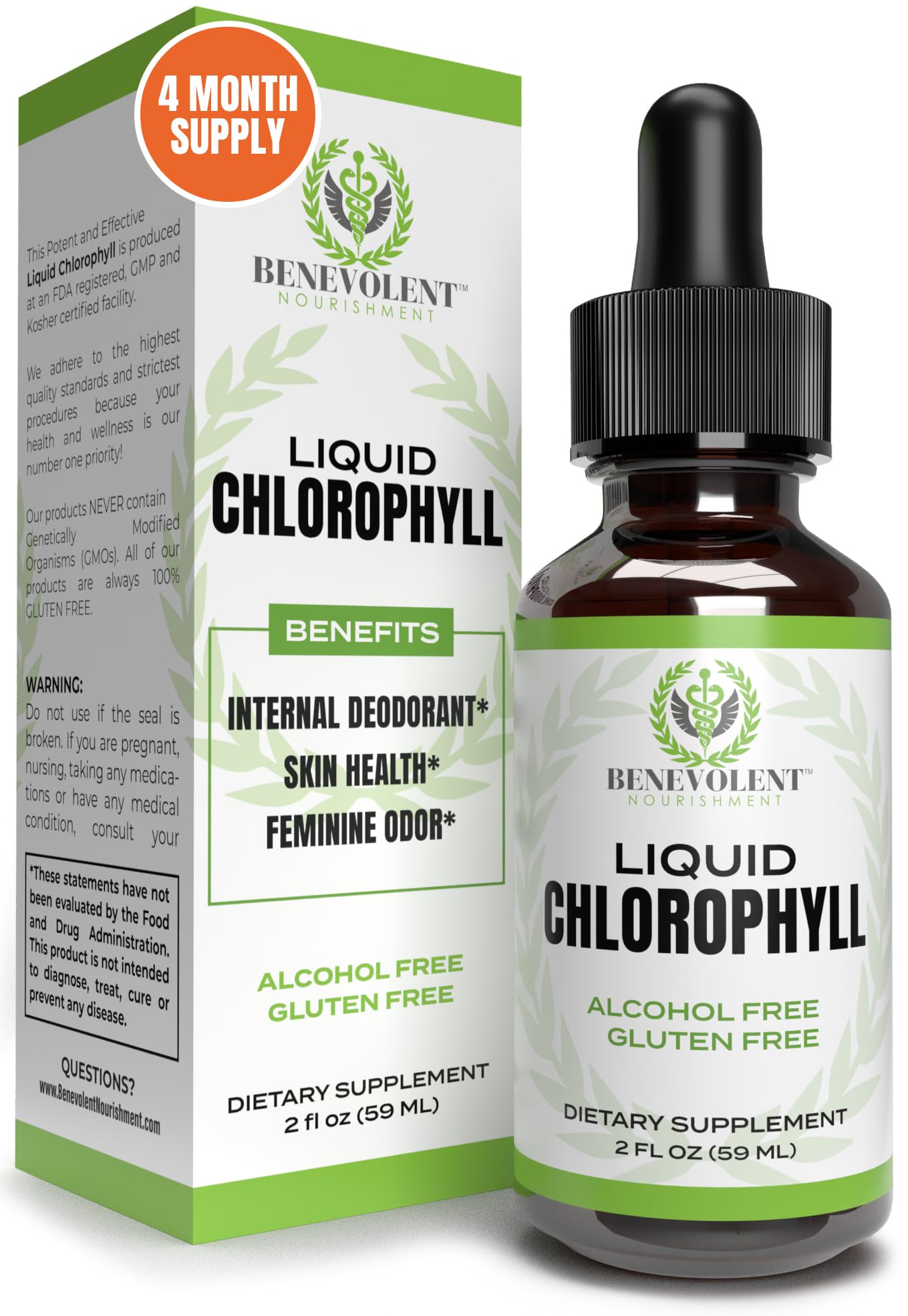Mua Benevolent Chlorophyll Liquid Drops, 4 Month Supply Liquid ...
