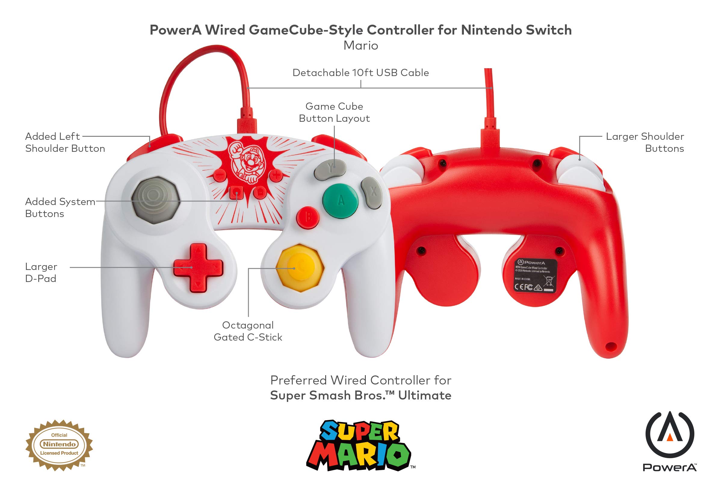 Mua PowerA Wired GameCube Style Controller for Nintendo Switch - Mario ...