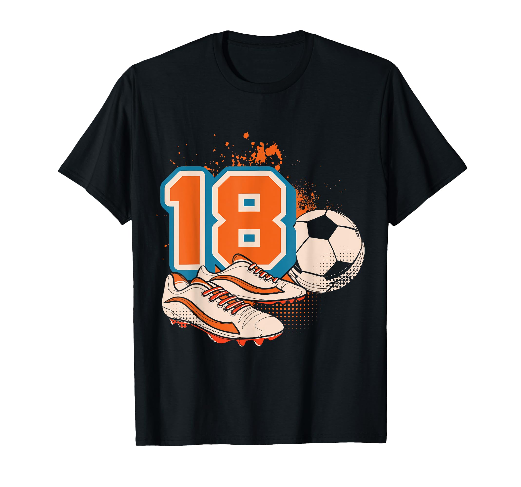 18th Birthday Boy Soccer Player Football 18 Years Old T-Shirt for sale ...