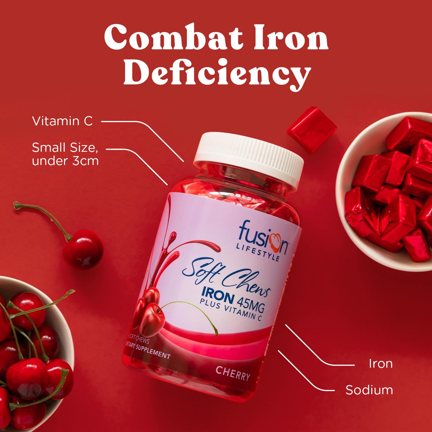 Mua Chewable Iron Supplement for Women & Men - Cherry Flavor, Iron ...