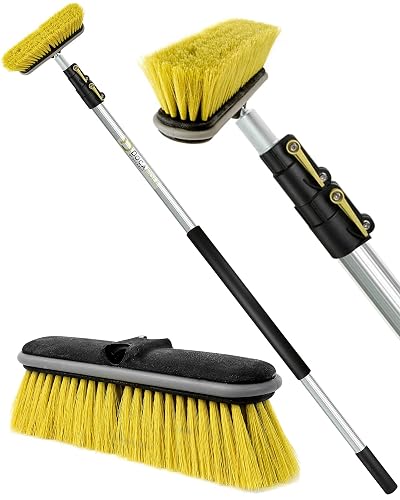 DOCA Floor Scrub Brush with Long Handle - 5-12 Ft Extension Pole (18 ...