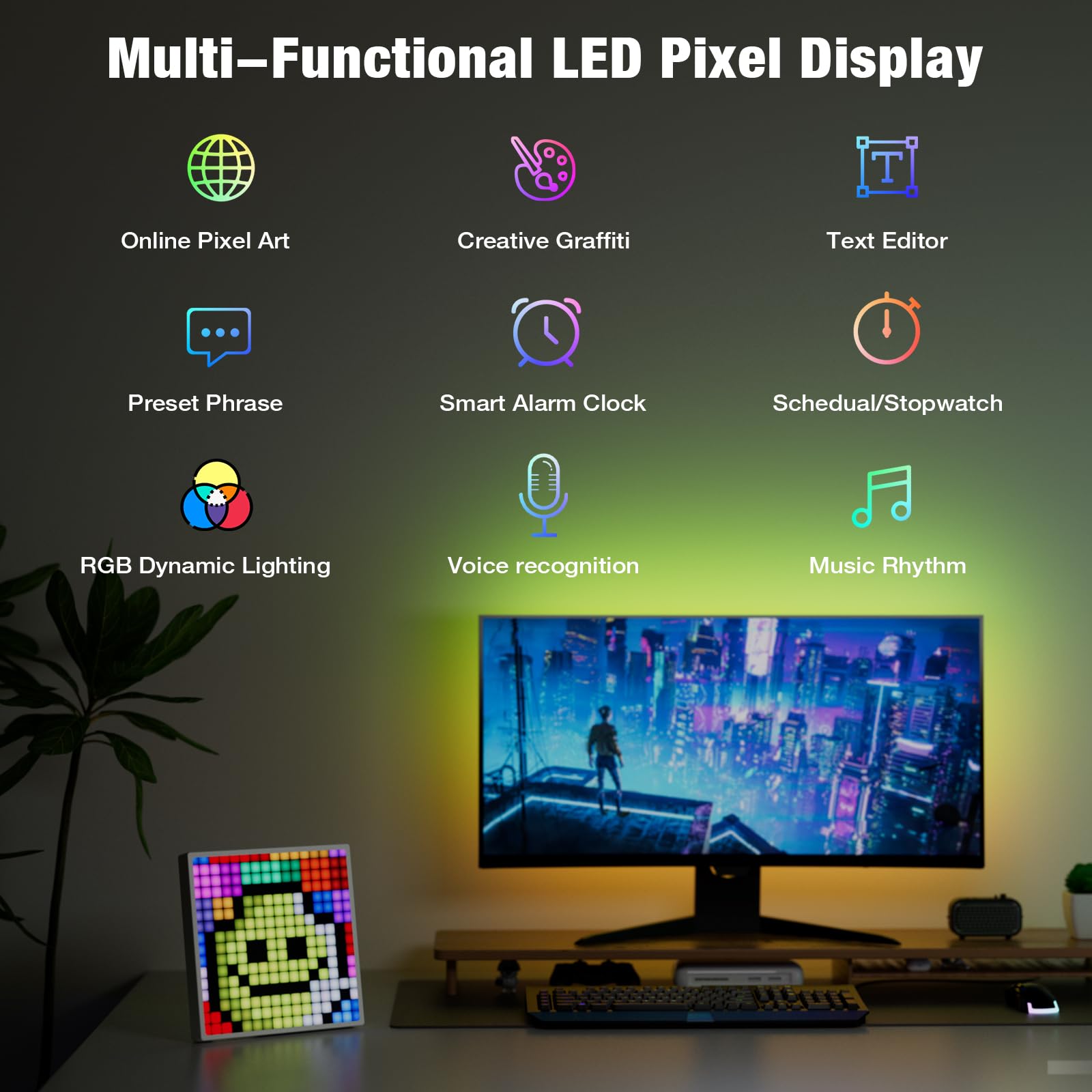 Mua Buyya LED Pixel Art Display - 16x16 Smart Clock RGB Pixel Matrix ...
