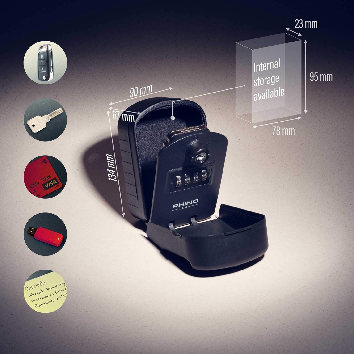 Rhino Lock – Secure Pro Combination Safe – Heavy Duty Wall Mounted ...