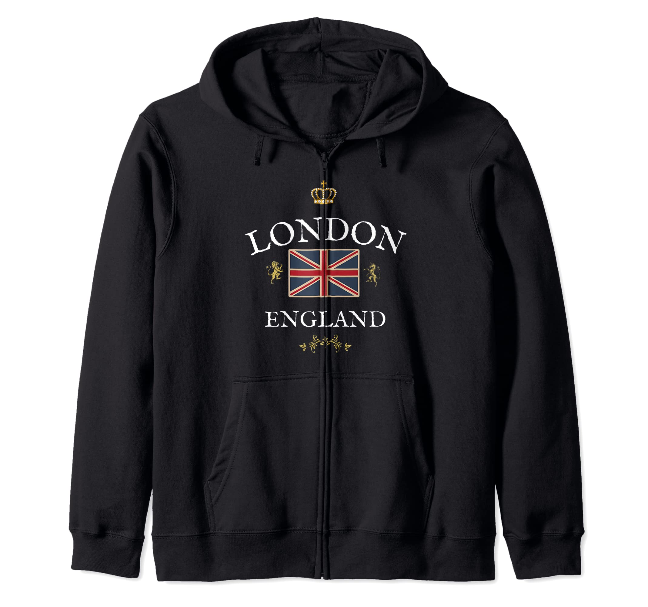 LONDON ENGLAND, BRITISH, UNION JACK FLAG, GREAT BRITAIN UK Zip Hoodie ...