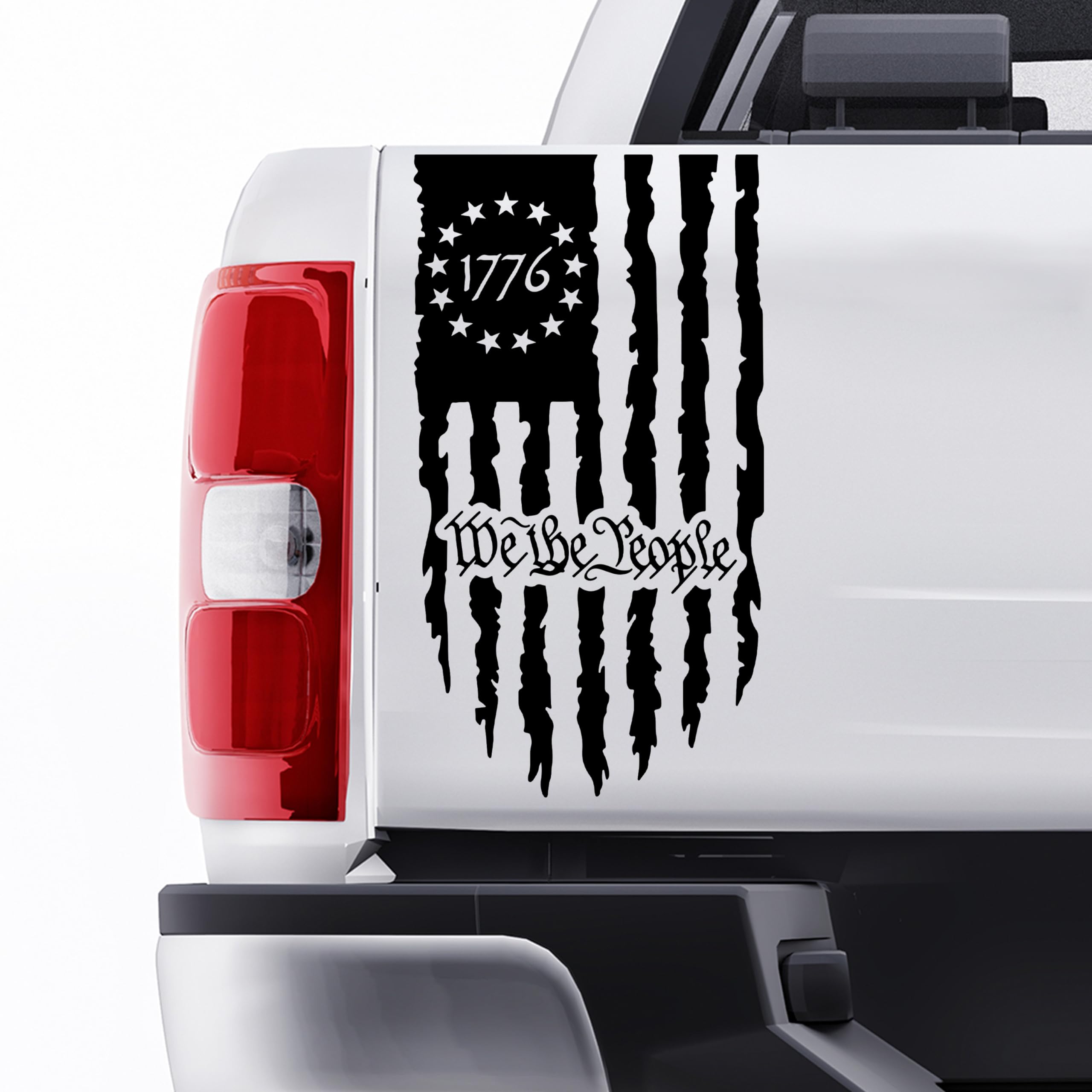 GRITKULTURE We The People Distressed American Flag Decal Vinyl for ...