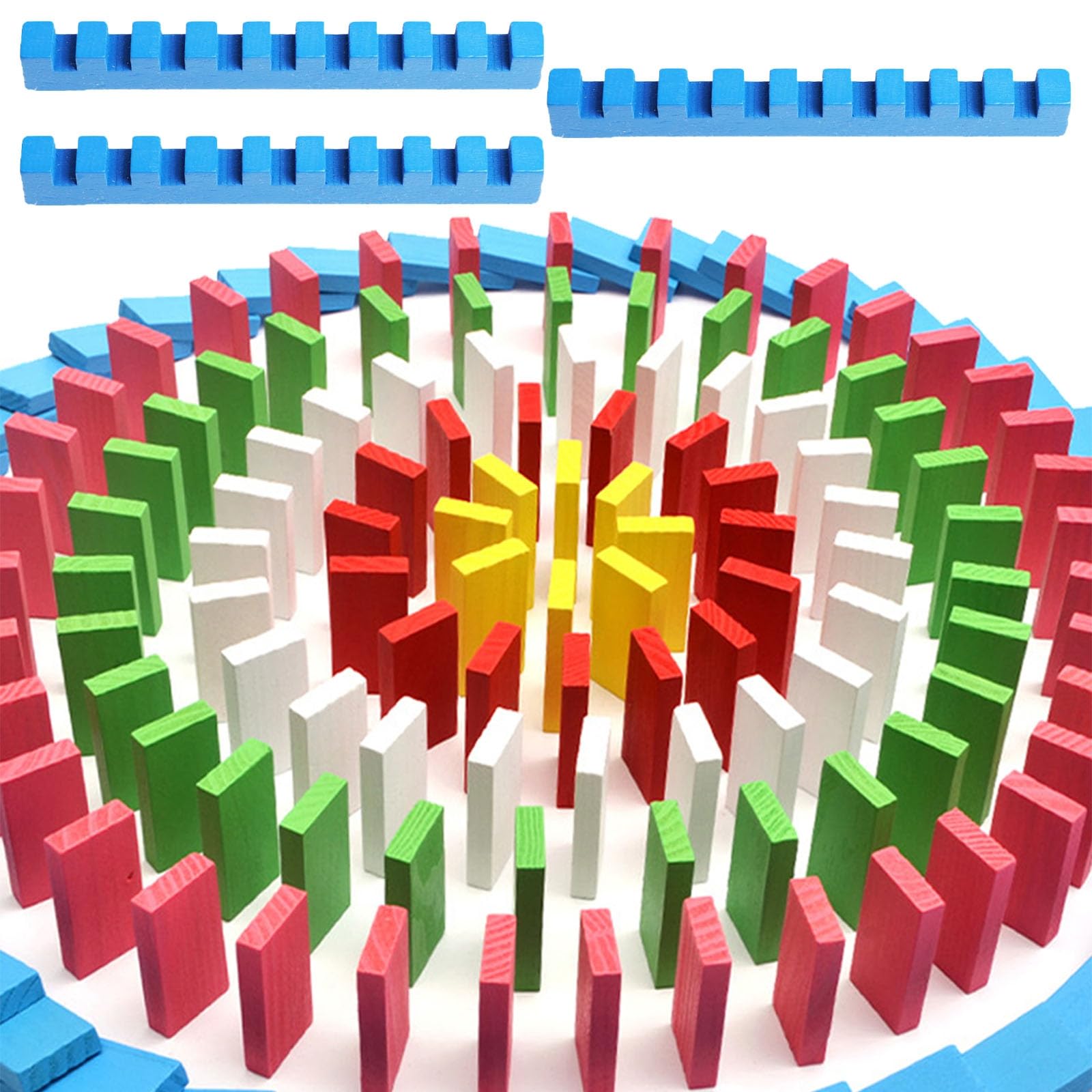 Mua MorTime 1080 Pcs Wooden Dominoes Set, 10 Colors Building Blocks ...