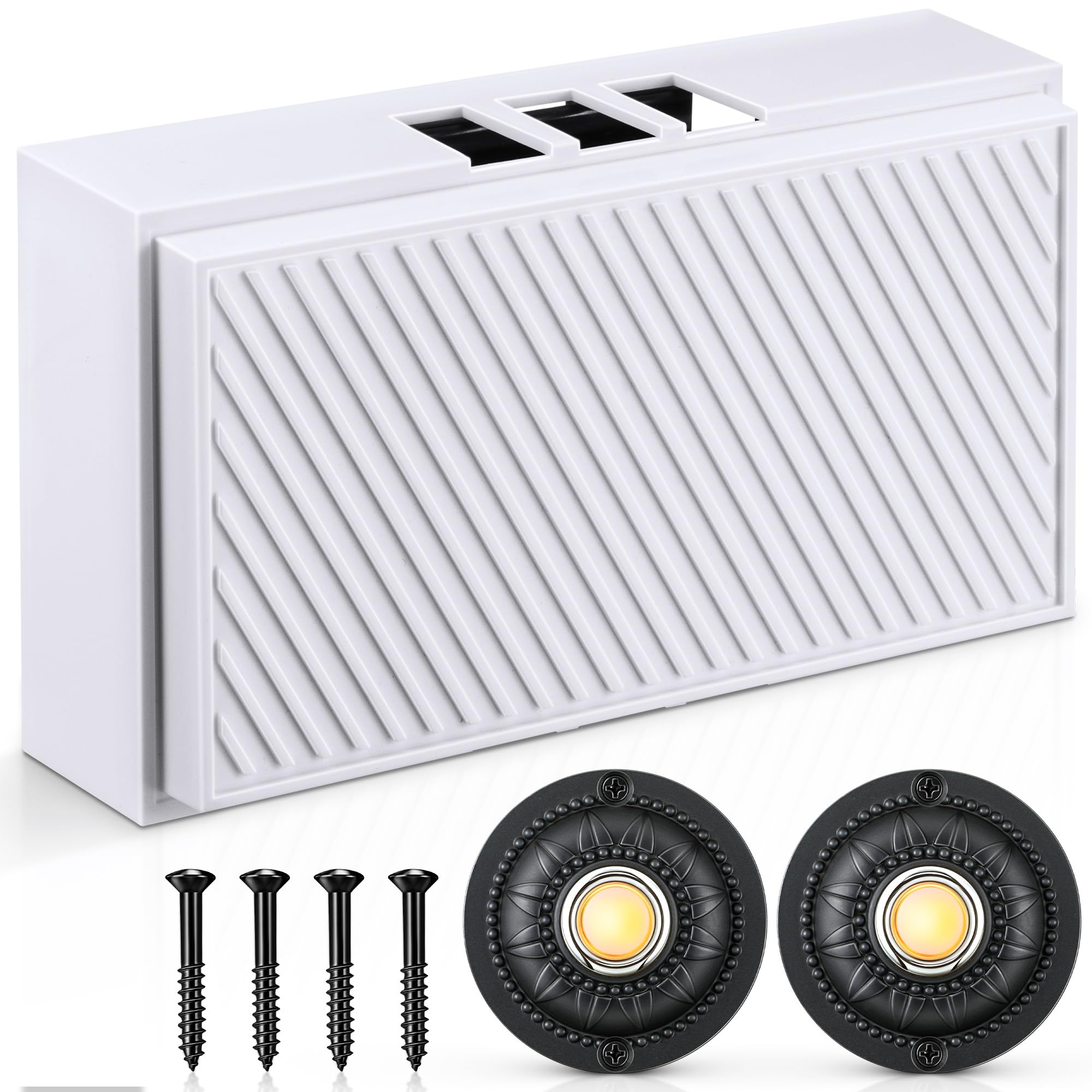 Saillong Wired Doorbell Chime Kit, 2 16V 10VA Lighted Doorbell Push ...