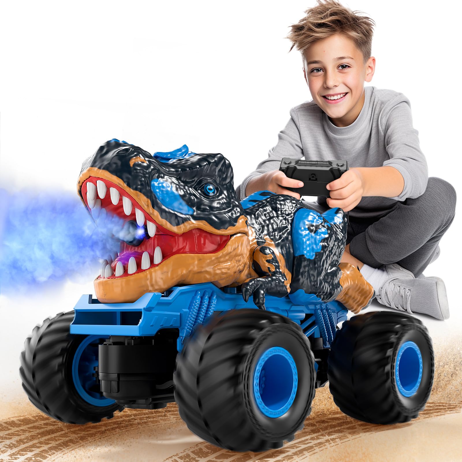 MAGICDINOSAUR 2.4Ghz Remote Control Dinosaur Truck for Kids 3 4 5 6 7 8 ...