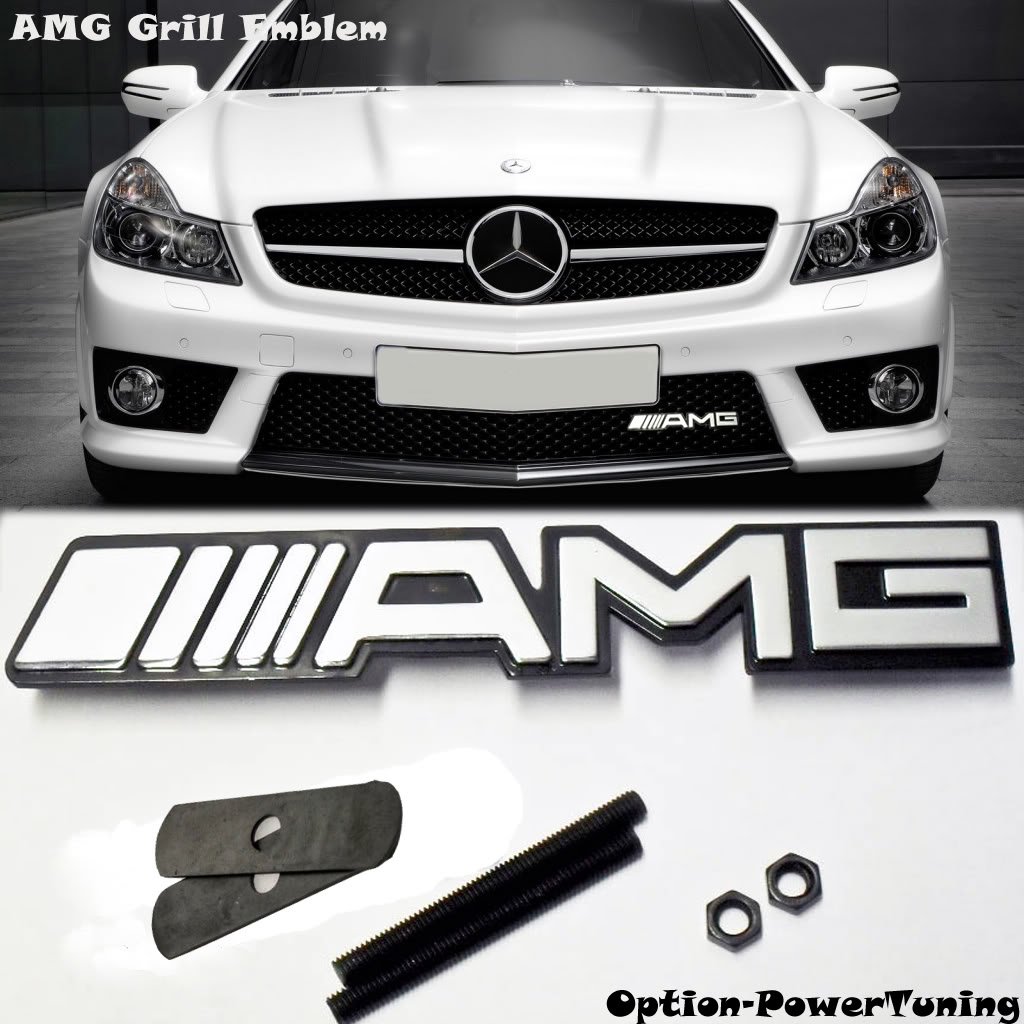 Buy New Mercedes Benz AMG Logo Grill Grille Emblem (UNIVERSAL FITMENT ...