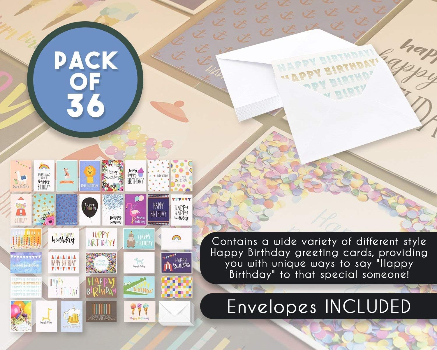 Best Paper Greetings Happy Birthday Greeting Cards (36-Pack) – Happy ...