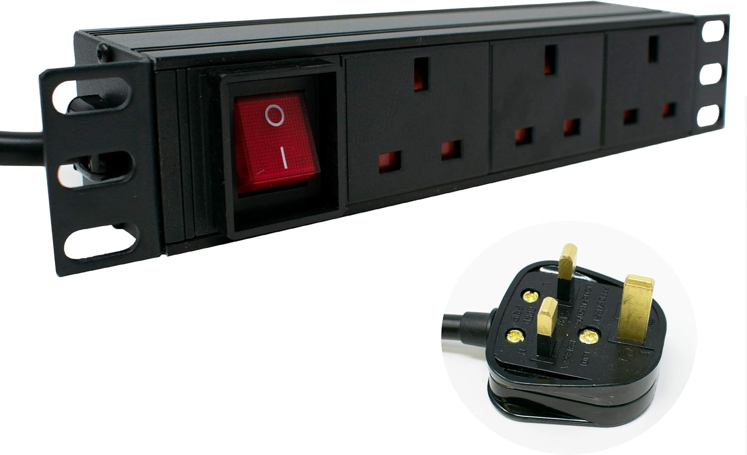 I-CHOOSE LIMITED 1U 3 Way PDU Power Distribution Unit Horizontal 13A 10 ...