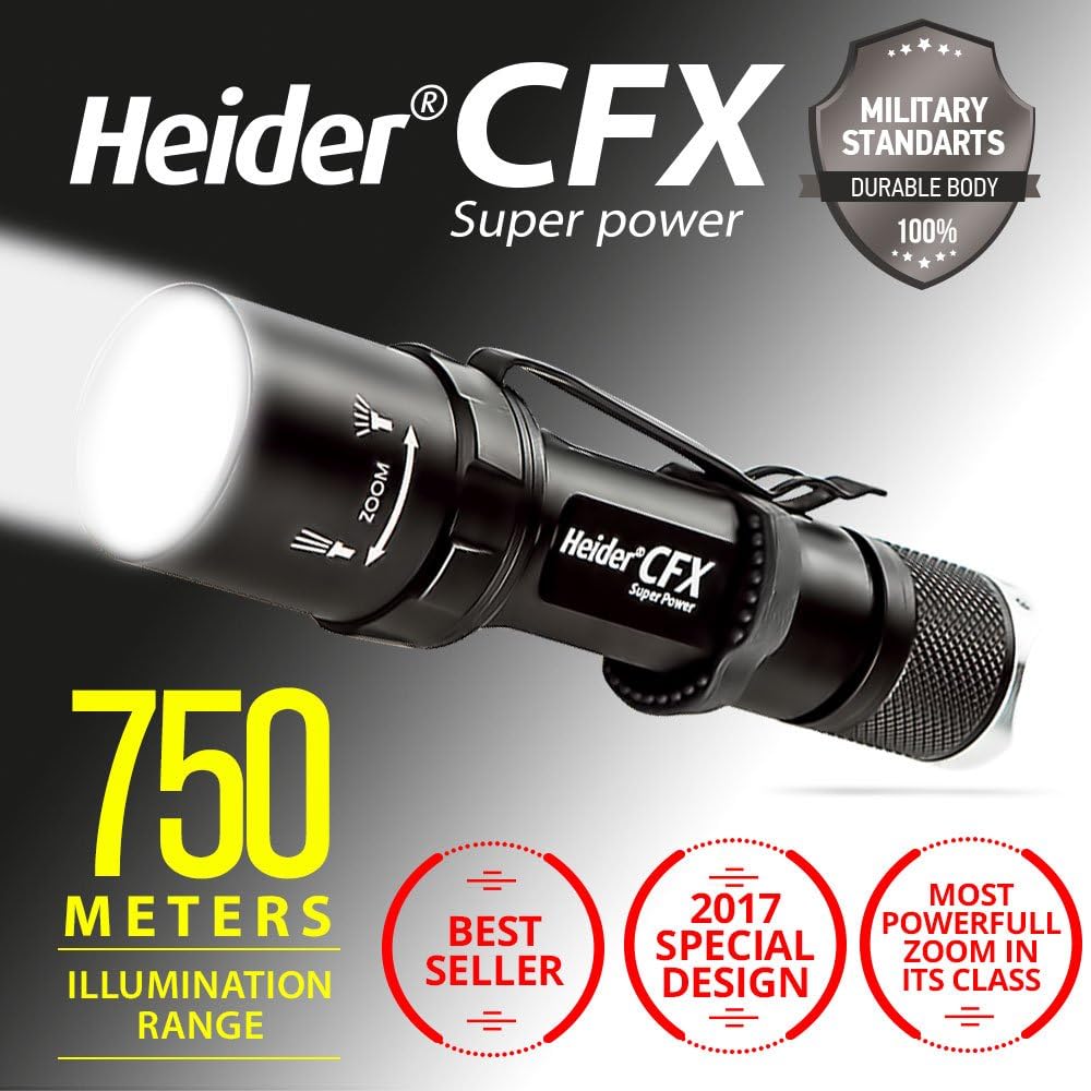 Heider CFX Super Power Lampe de poche rechargeable - CREE LED de ...