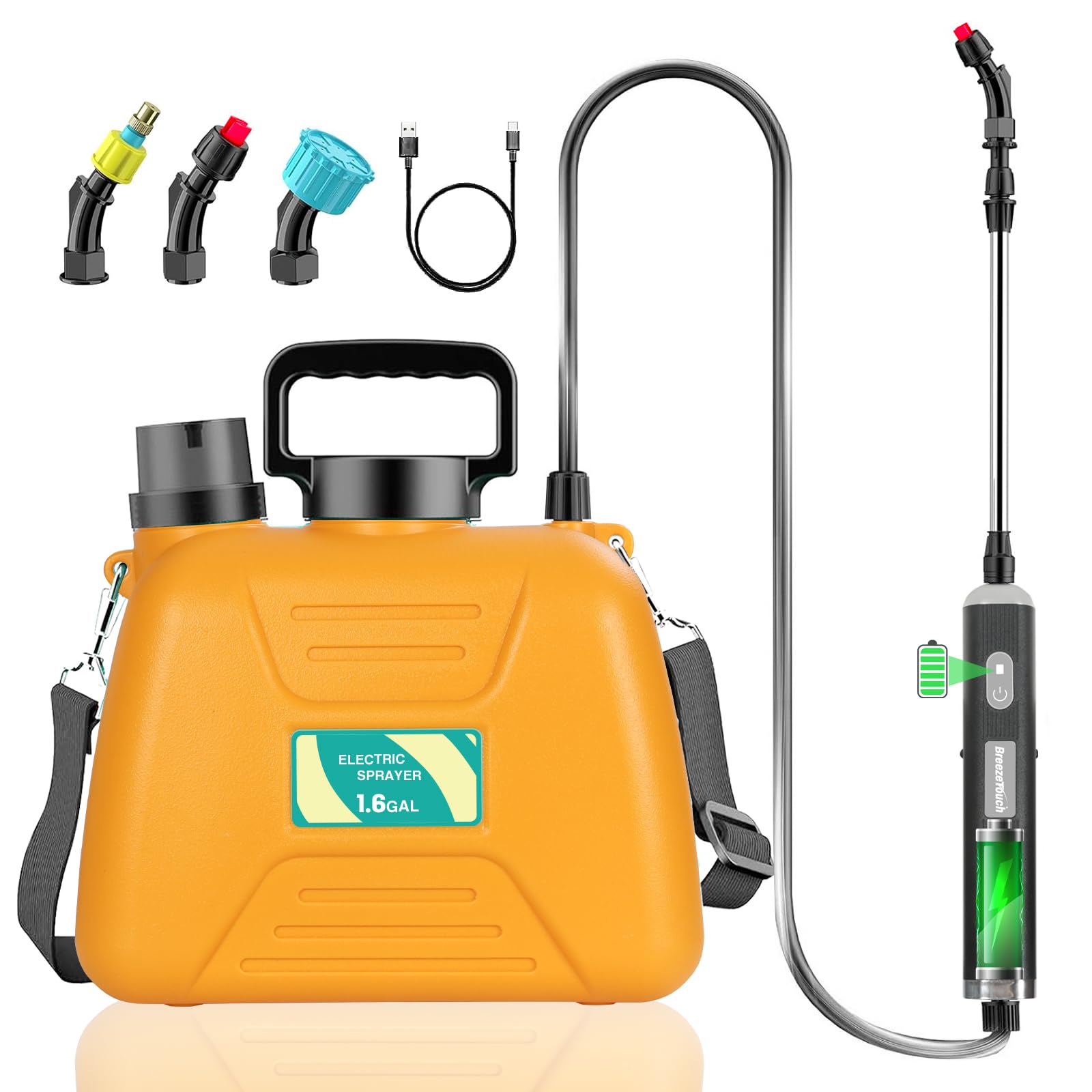 Breeze Touch 4000mAh Battery Powered Sprayer 1.6 Gallon Upgrade ...