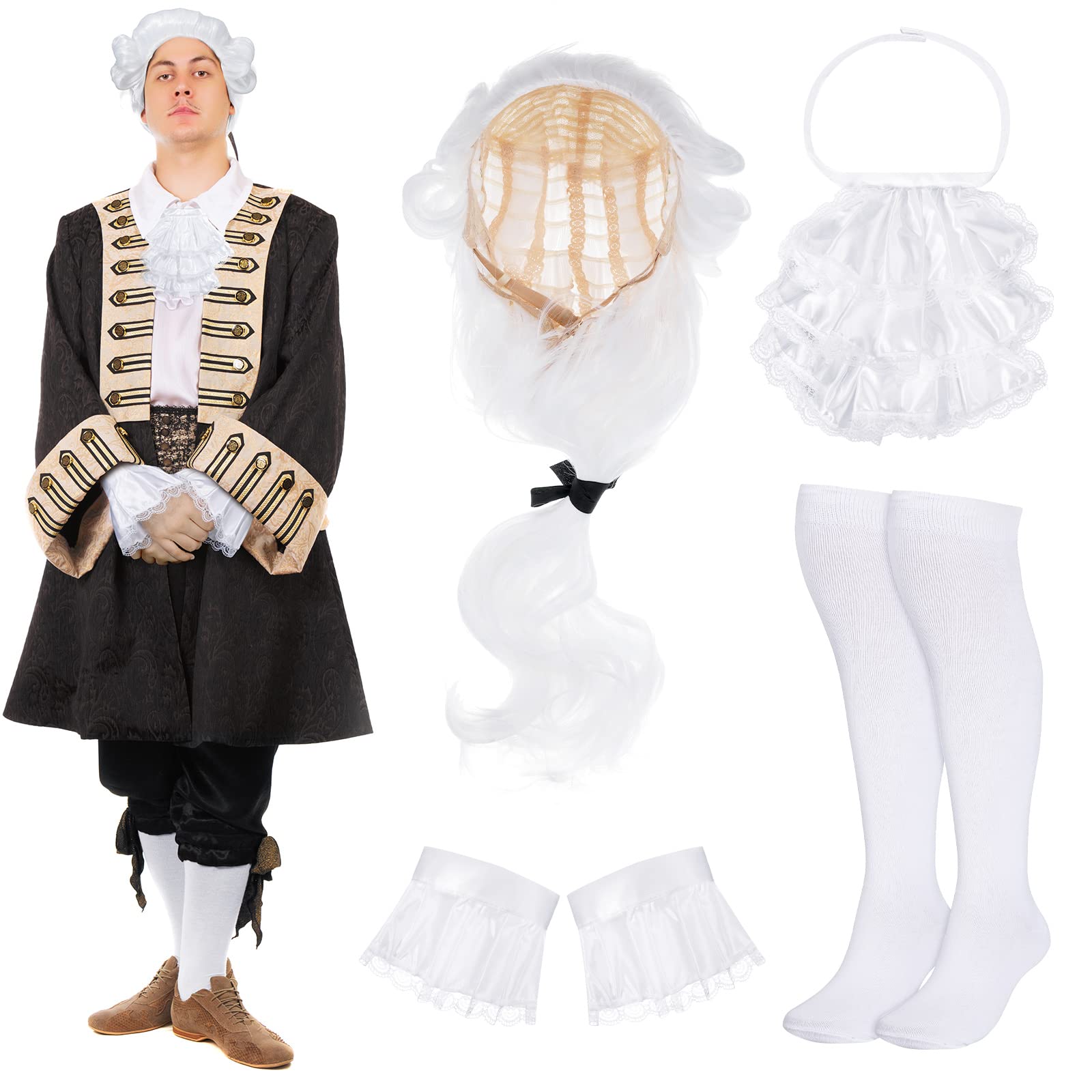 Funtery Halloween Colonial Costume Founding Father Historical Judge ...