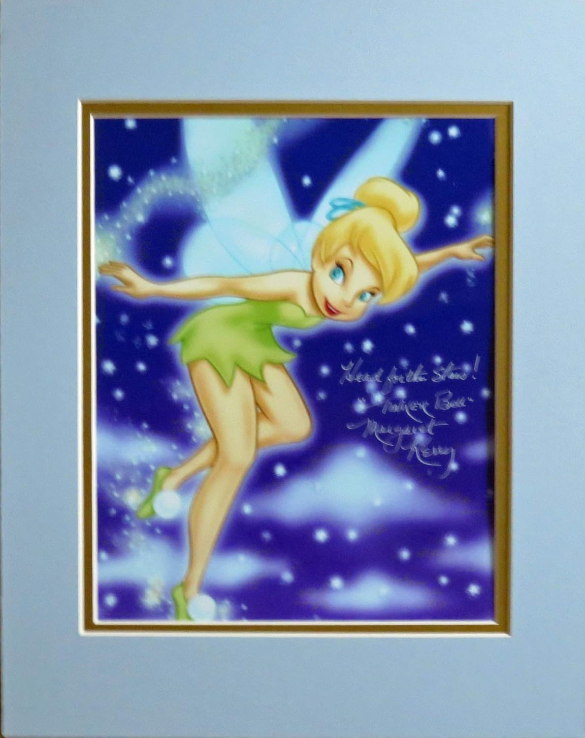 Disney Autographed Tinker Bell Matted Photo Head for the Stars Signed ...