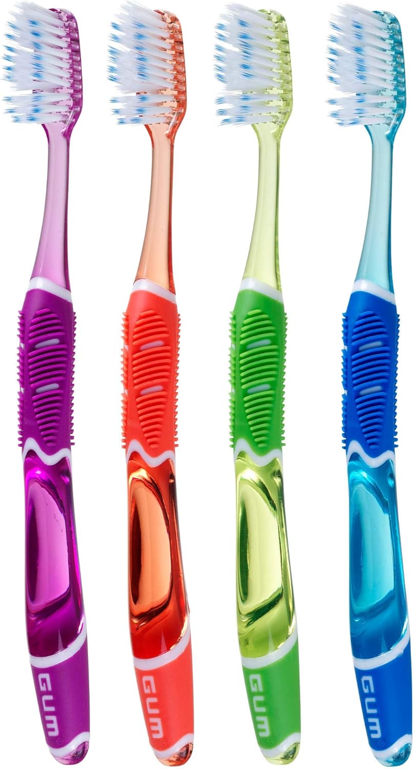 GUM Technique PRO Toothbrush, Compact (4 Units, Multi-Colour) (Medium ...