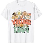 Amazon.com: Vintage 1964 Floral Hippie Groovy Daisy Flower 60th ...