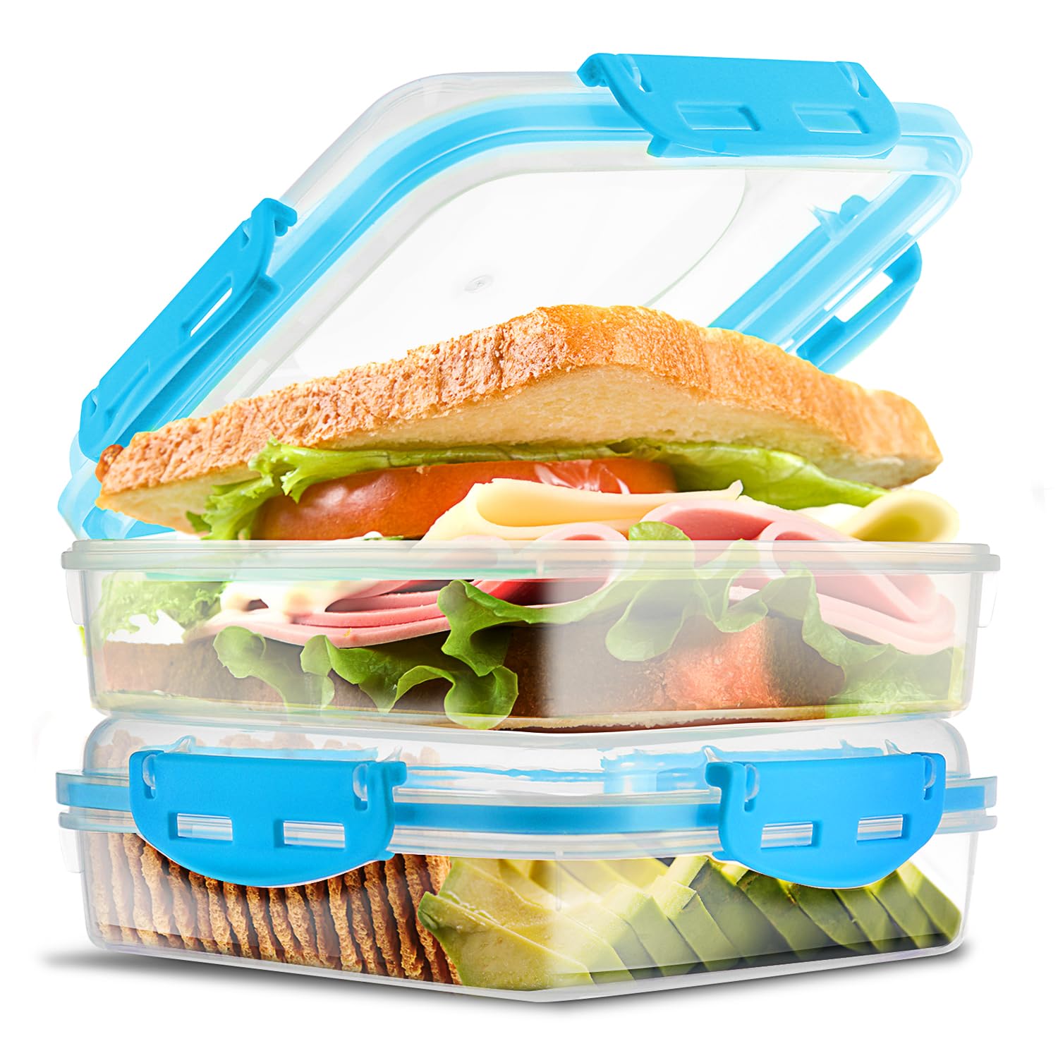 Tafura Sandwich Containers (2 Pack) Sandwich Box | Lunch Containers ...
