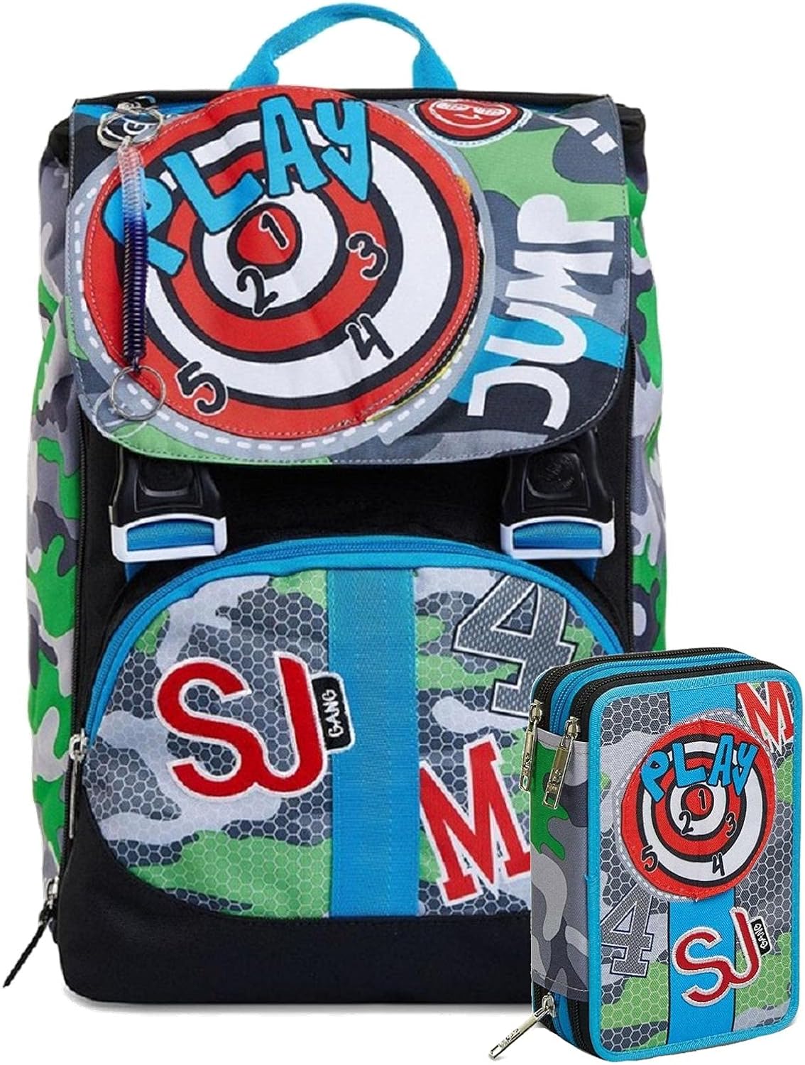 Zaino Schoolpack SJ Gang Sport Boy Estensibile per Bambino + Astuccio ...