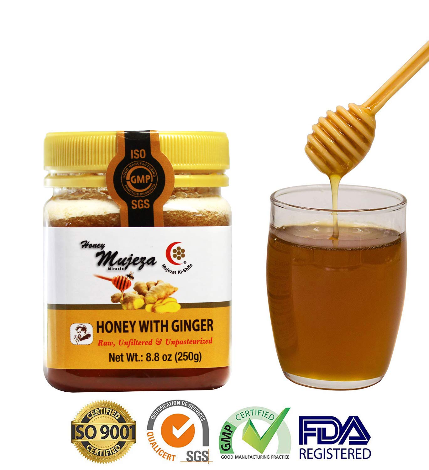 Amazon.com : Mujeza Raw Honey with Ceylon Cinnamon - Pure Natural Honey ...