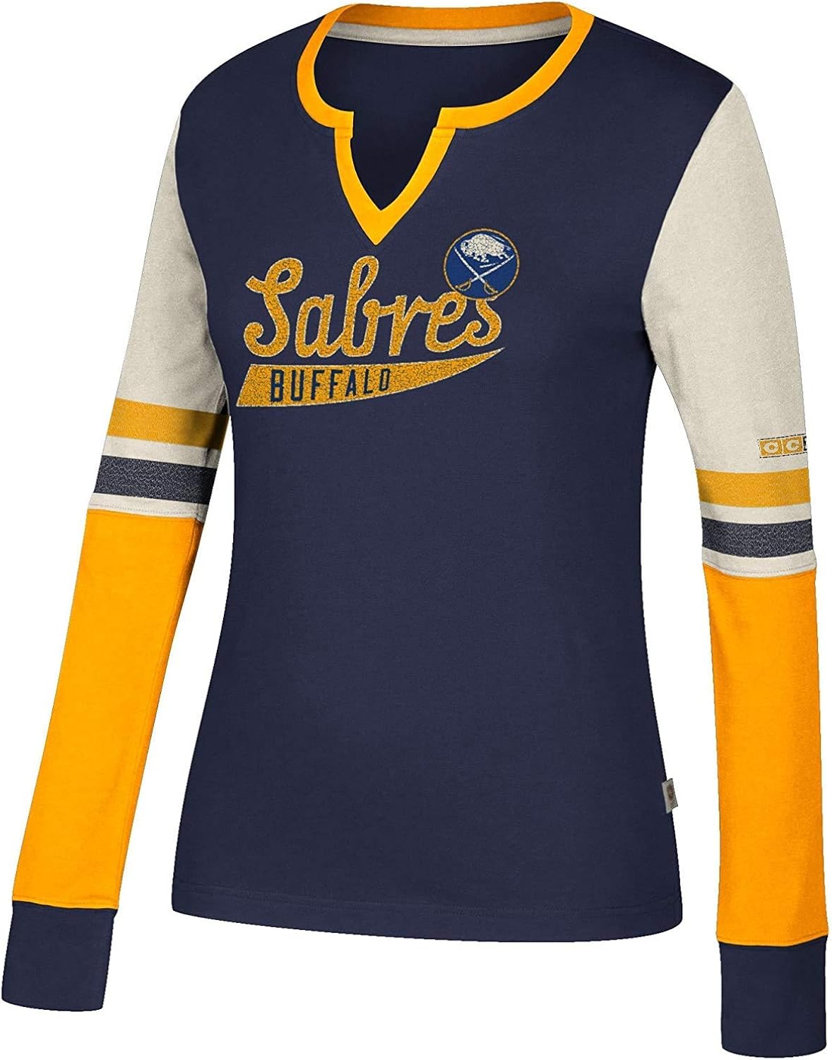 CCM Buffalo Sabres Women's T-Shirt Adidas NHL Henley Long Sleeve T ...