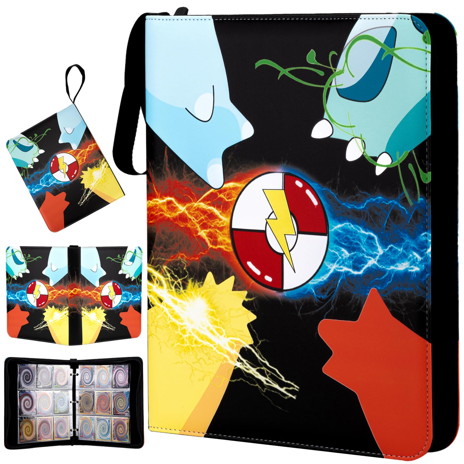 Trading Card Binder 9 Pocket,Premium Card Binder 900 Pockets,50-Page ...
