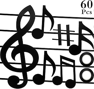 Amazon.com: 60 Pieces Music Notes Cutouts Mini Musical Notes ...