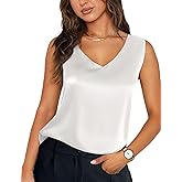 Buauty Silk Satin Tank Tops for Women V Neck Camisole Cami Casual Sleeveless Tops Spaghetti ...