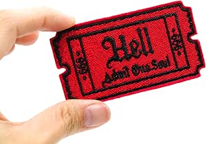 Amazon.com : Hell Admit One Soul 666 Ticket Embroidered Iron On Patch ...