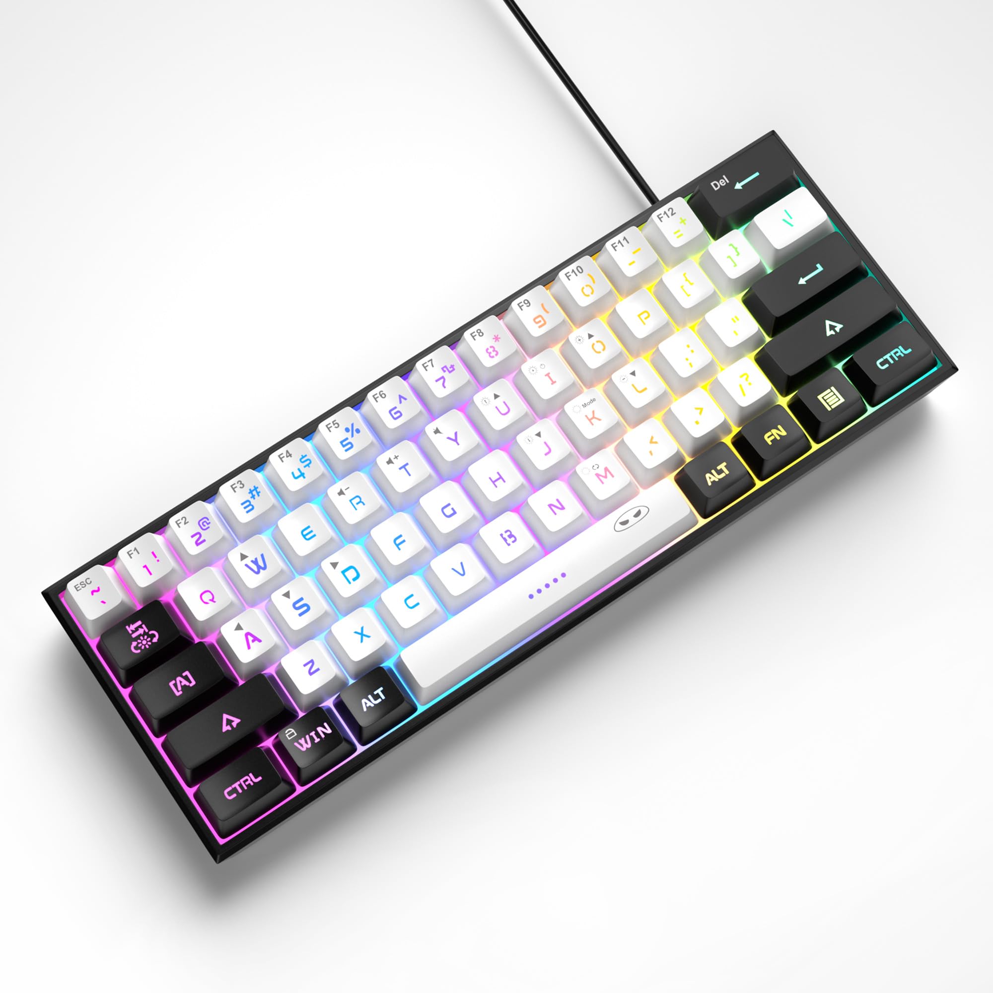 Mua Mini 60% Gaming Keyboard, RGB Backlit 61 Key Ultra-Compact Keyboard ...