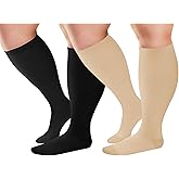 Amazon.com: LEVSOX Wide Calf Compression Socks for Women&Men Plus Size ...