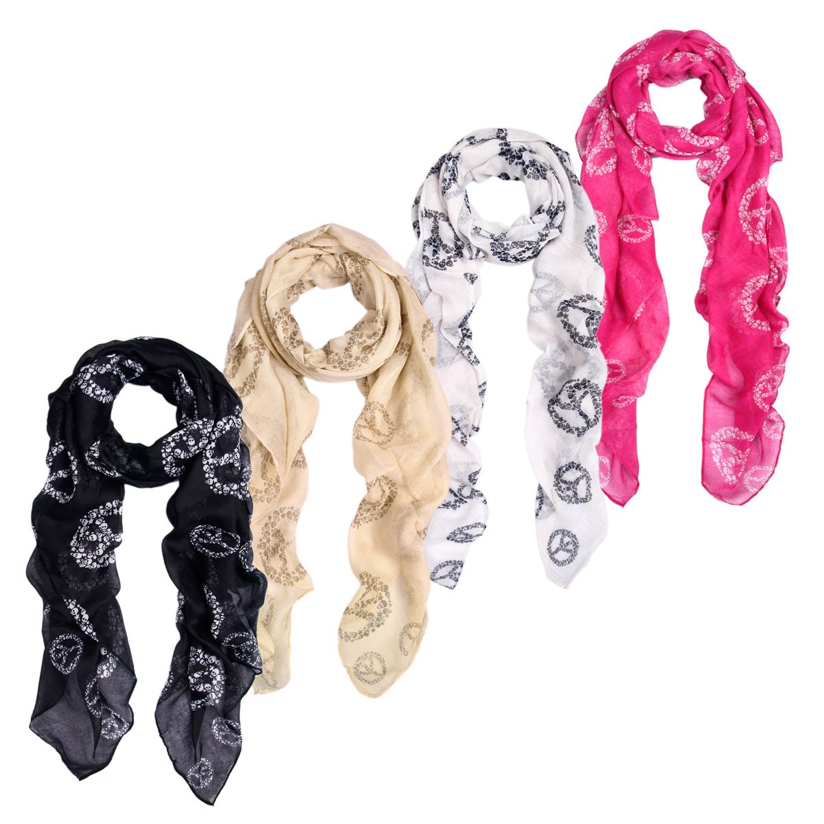 Unique Premium Skull Peace Sign Scarf - Different Colors Available ...