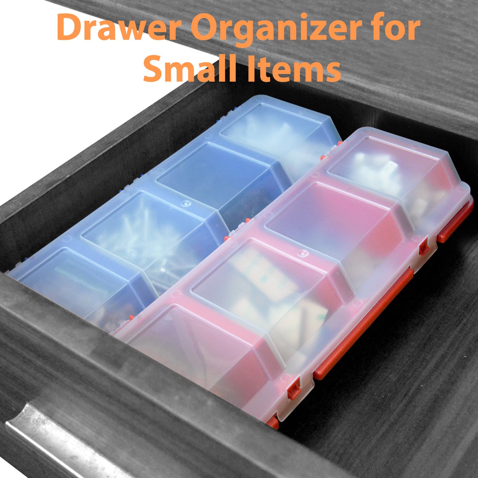 Mua Screw Organizer Storage Bins, 2 Pack Stackable Bins with Lids ...