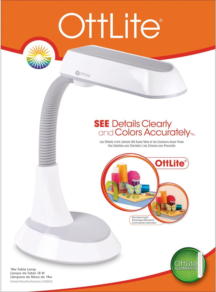 OttLite 18w Table Lamp, White - - Amazon.com