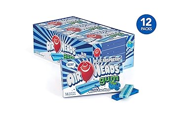 AirHeads Blue Raspberry Flavoured Sugar Free Chewing Gum 14 Sticks with ...