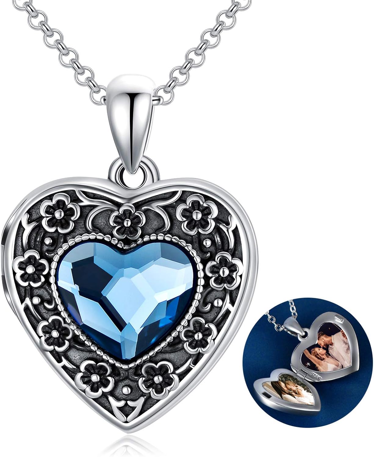 Amazon Heart Locket Necklace That Holds Pictures Sterling Silver 